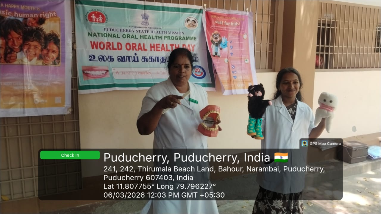 NOHP Puducherry - Oral health awareness conducted at GPS, Nerambai ...